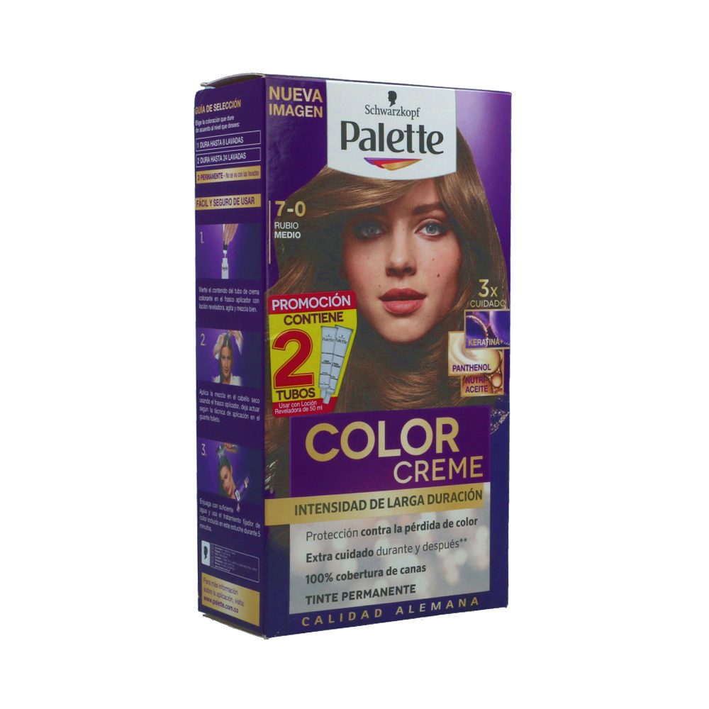 Palette Color Creme Caja X 2 Tubos X 50 mL C/u Rubio Medio | Los ...