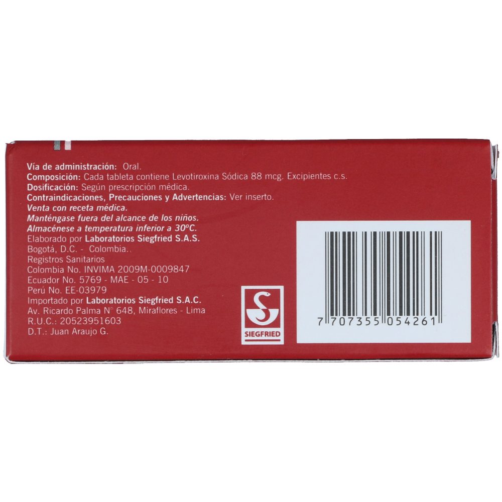 Tiroxín Tabletas 88Mcg Caja X 50 | Los expertos en ahorro Cruz Verde ...