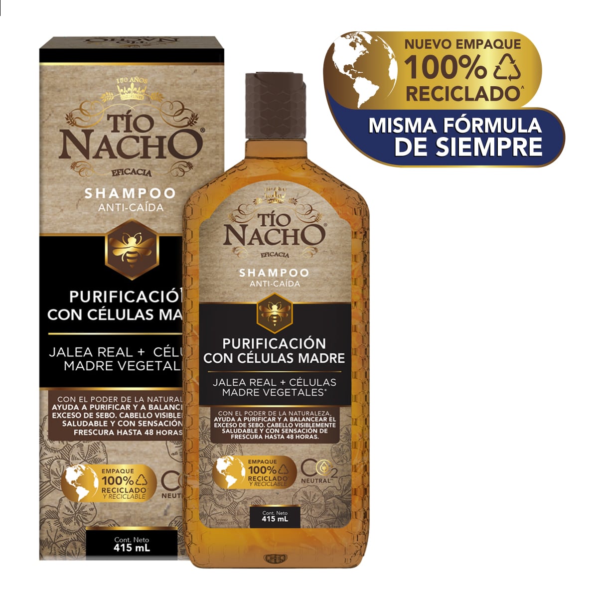 Shampoo Anticaida Tio Nacho Purificacion Con Celulas Madre Frasco X ...