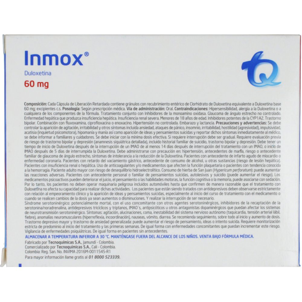 Inmox 60Mg Caja X 14 Cápsulas | Los expertos en ahorro Cruz Verde Colombia