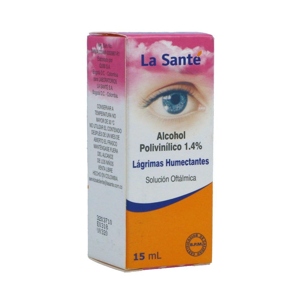 Alcohol PolivinIlico Lagrimas 1,40% Solución Oftalmica La Santé Frasco ...