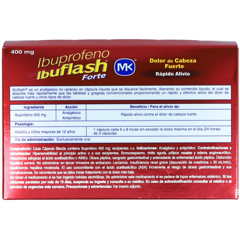 Ibuflash Forte 400 mg Blíster por 2 cápsulas Blandas | Los expertos en ...