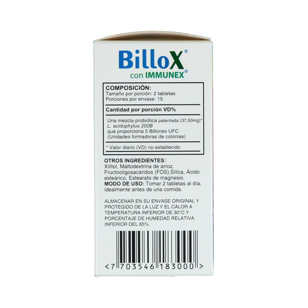 BilloX Con Immunex Tabletas Masticables Frasco X 30 | Los expertos en ...