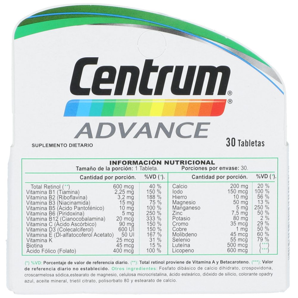 Centrum Advance Tabletas Frasco X 30 | Los expertos en ahorro Cruz ...