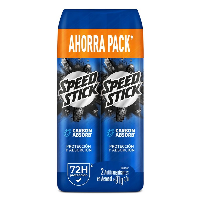 Promo Desodorante Speed Stick En Aerosol Carbon Absorb 48H Paquete X 2 ...