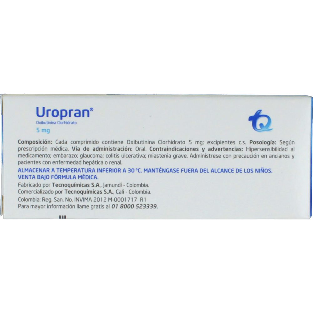 Uropran 5Mg Caja X 20 Tabletas | Los expertos en ahorro Cruz Verde Colombia