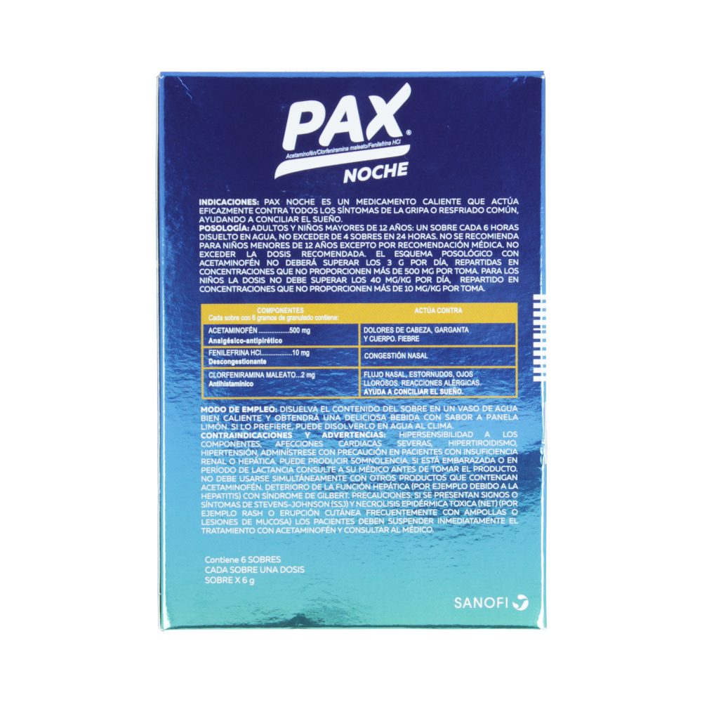 Pax Noche Granulos Sabor A Panela Limón Caja X 6 Sobres | Los expertos ...