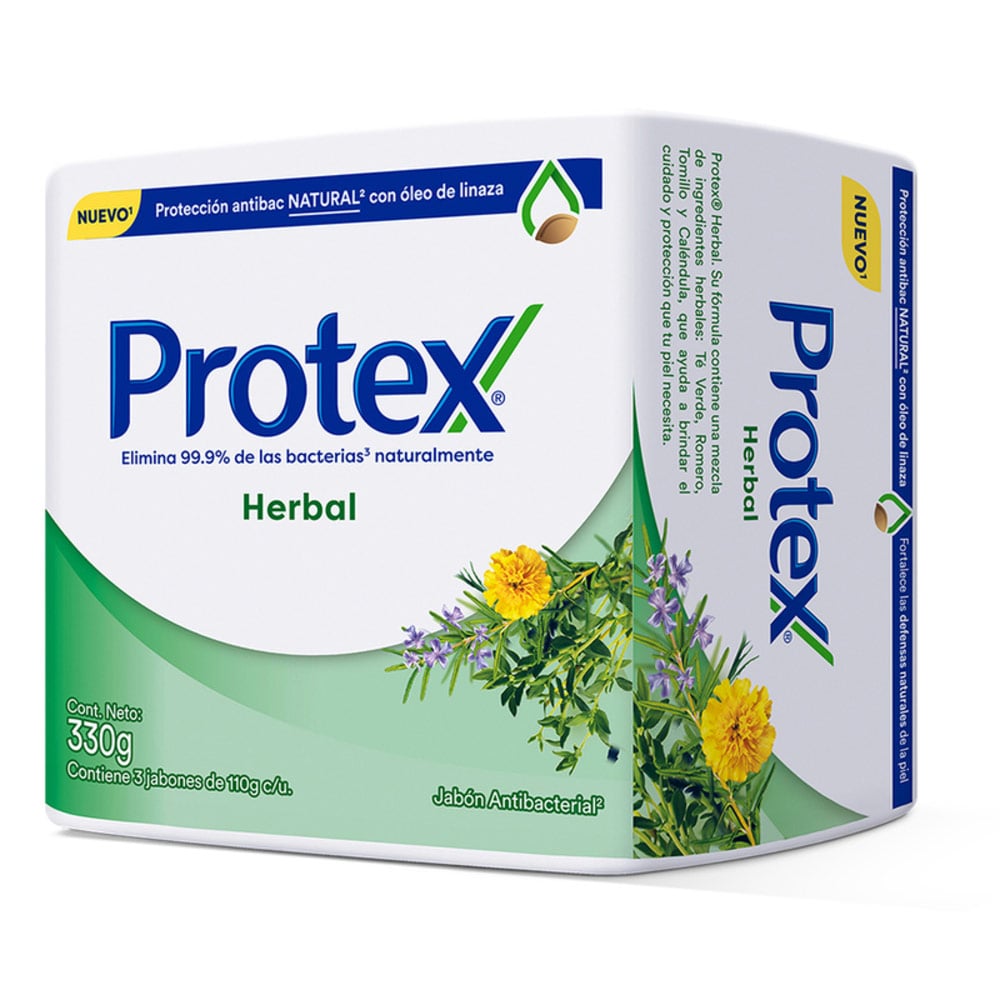 Jabón Antibacterial Protex Herbal Paquete X 3 Barras X 110Gr | Los ...