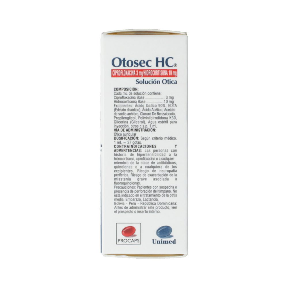 Otosec Hc Solución Otica 0.3%+0.1% Frasco X 10 mL | Los expertos en ...