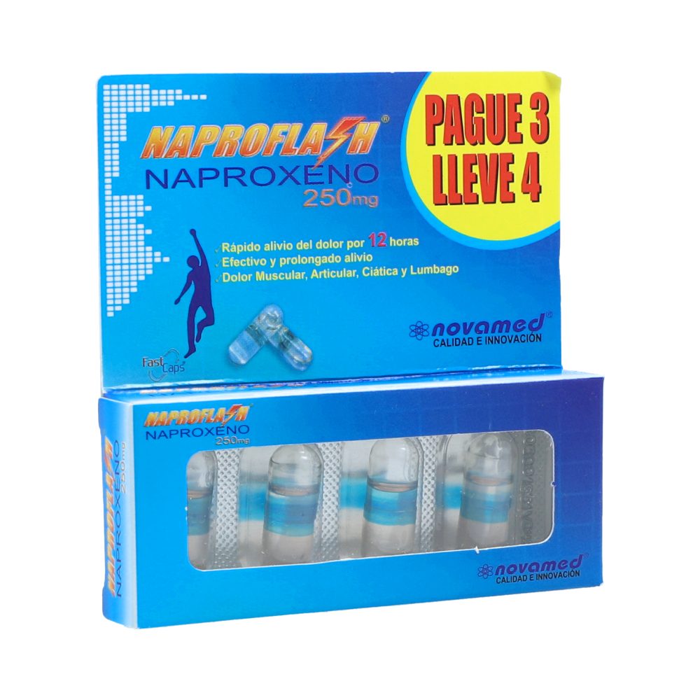 Naproflash cápsulas - 4 unidades | Cruz Verde