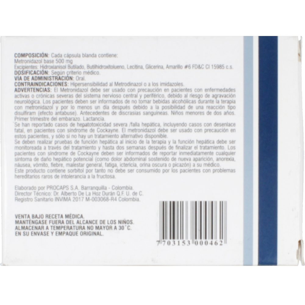 Metrozin 500Mg Blister X 10 Tabletas | Los expertos en ahorro Cruz ...