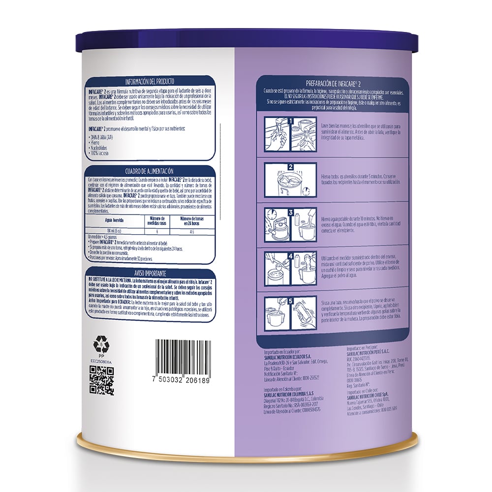 Infacare 2 De 6 A 12 Meses Tarro X 800Gr | Los expertos en ahorro Cruz ...