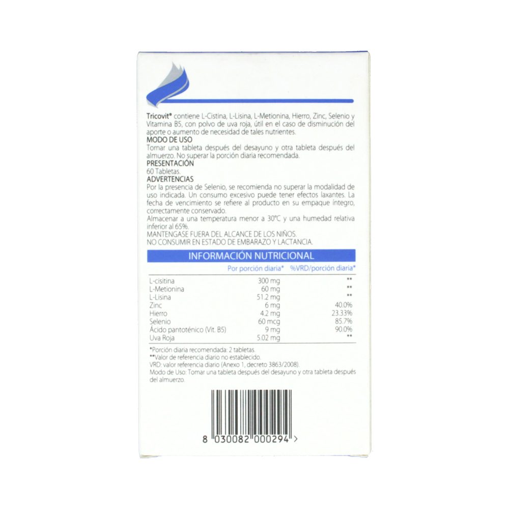 Tricovit Tableta Caja X 60 | Los expertos en ahorro Cruz Verde Colombia