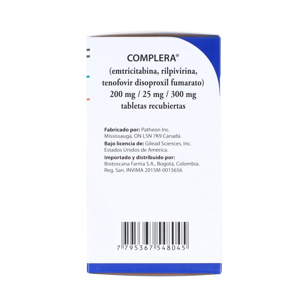Complera Tabletas Recubiertas Frasco X 30 Tabletas | Los expertos en ...