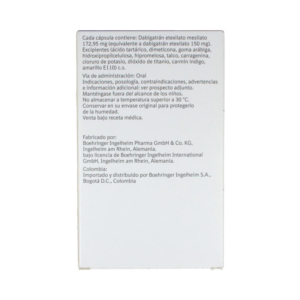 Pradaxa Cápsulas 150Mg Caja X 60 | Los expertos en ahorro Cruz Verde ...