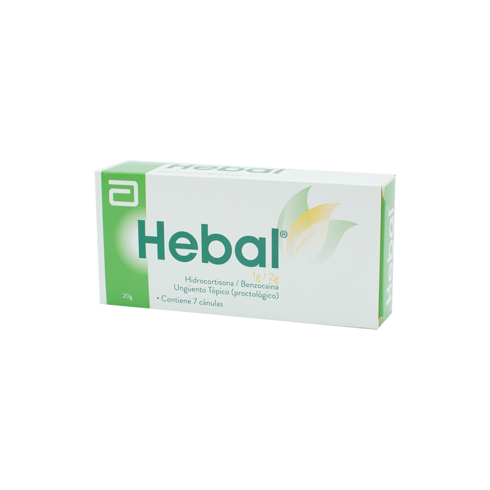 Hebal Ungüento Tópico (Proctológico) (1+2)Gr Tubo X 20Gr + 7 Cánulas ...