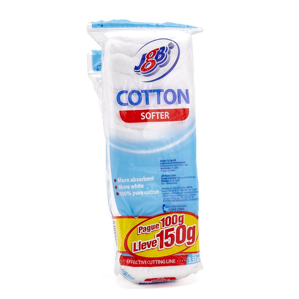 Algodon Purificado Jgb Paquete X 1 Unidad X100 Gr Oferta Gratis Paquete