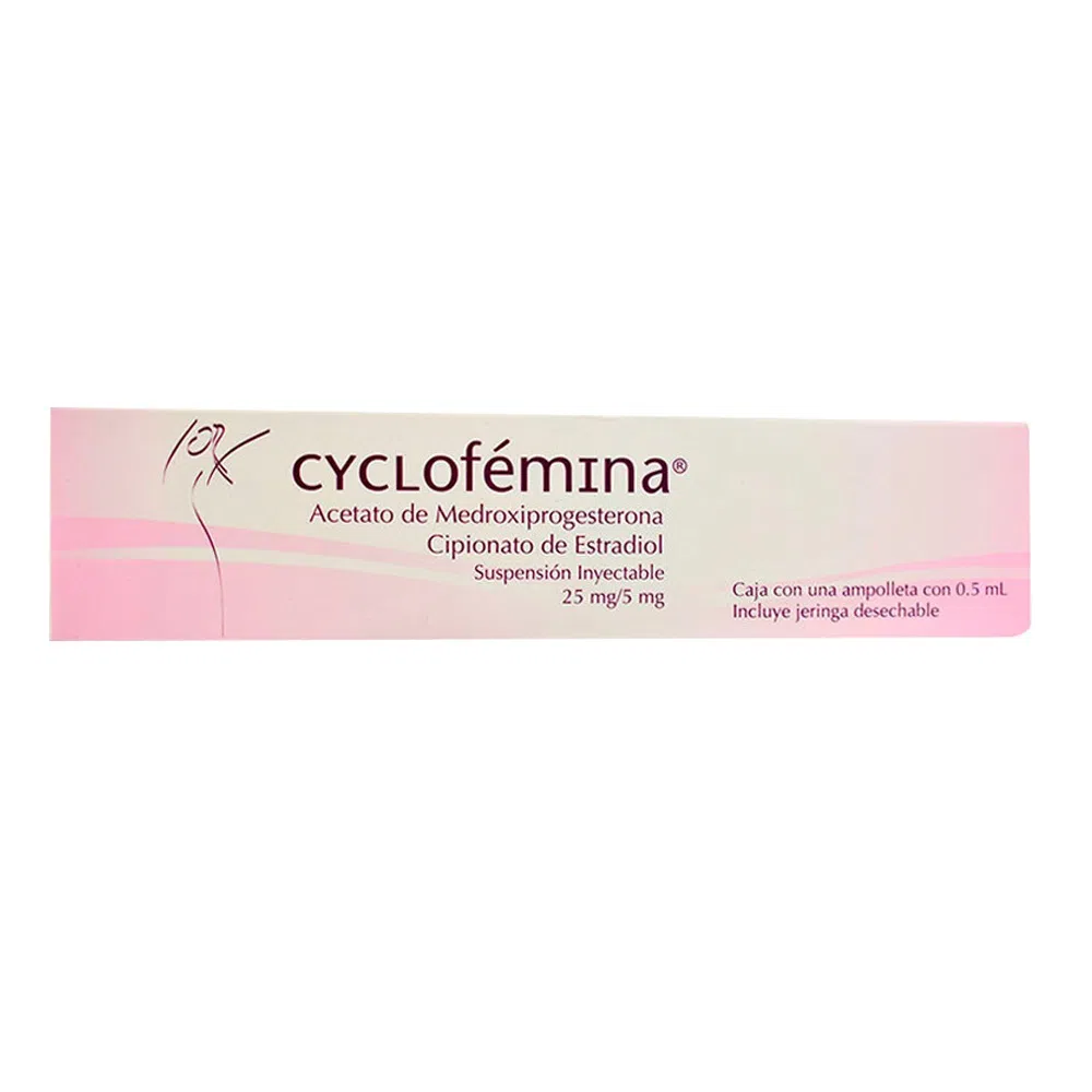 Cyclofemina (5+25)Mg/0.5Ml Solución Inyectable Caja X 1Ampolla | Cruz Verde
