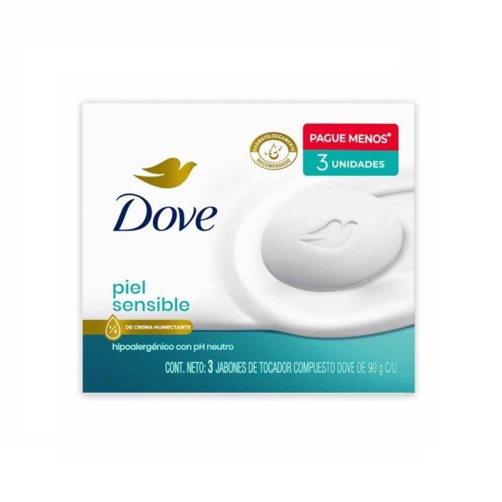 Promo Jabon En Barrara Dove Piel Sensible Paquete X 3 Barra X 90Gr ...