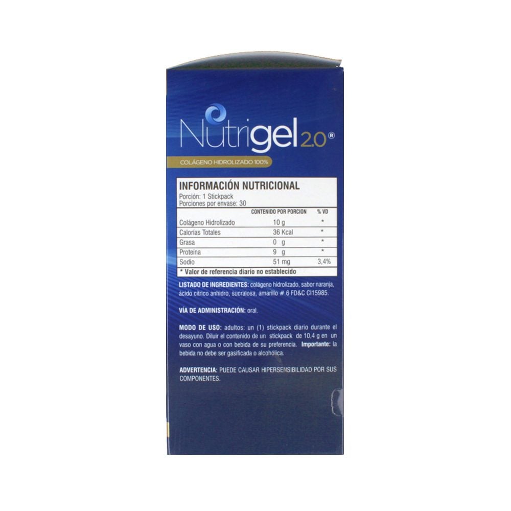 Nutrigel 2.0 Polvo Caja X 30 Sobres - Sabor Naranja 312 Gr | Los ...