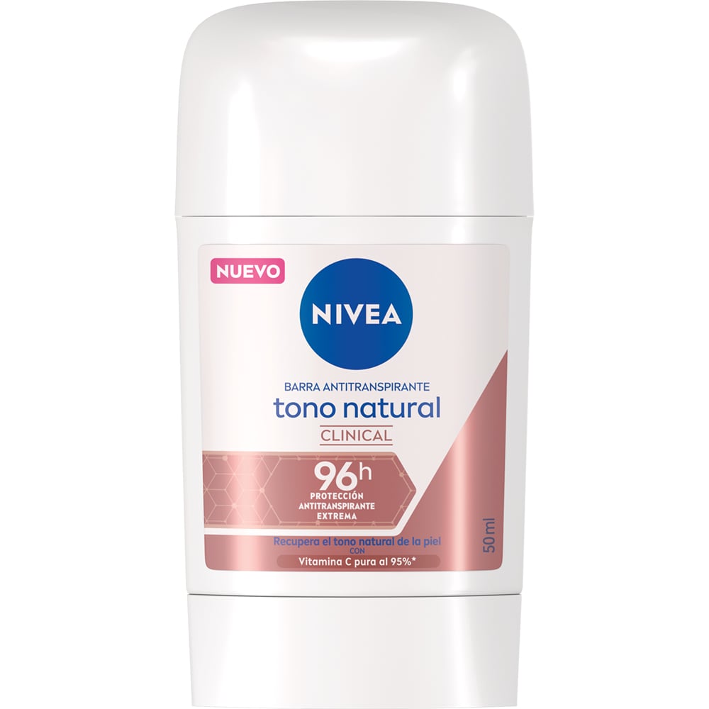Desodorante En Barra Nivea Tono Natural Clinical 96H Frasco X 50Ml ...