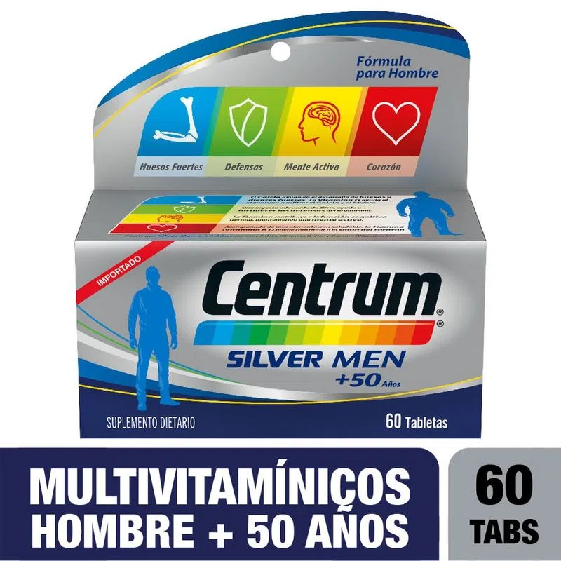 Centrum Silver Men +50 Años Frasco X 60 | Los expertos en ahorro Cruz Verde Colombia