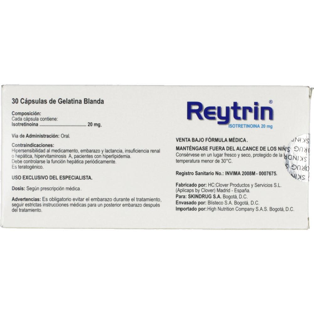 Reytrin 20Mg Caja X 30 Cápsulas Blandas | Los expertos en ahorro Cruz Verde Colombia