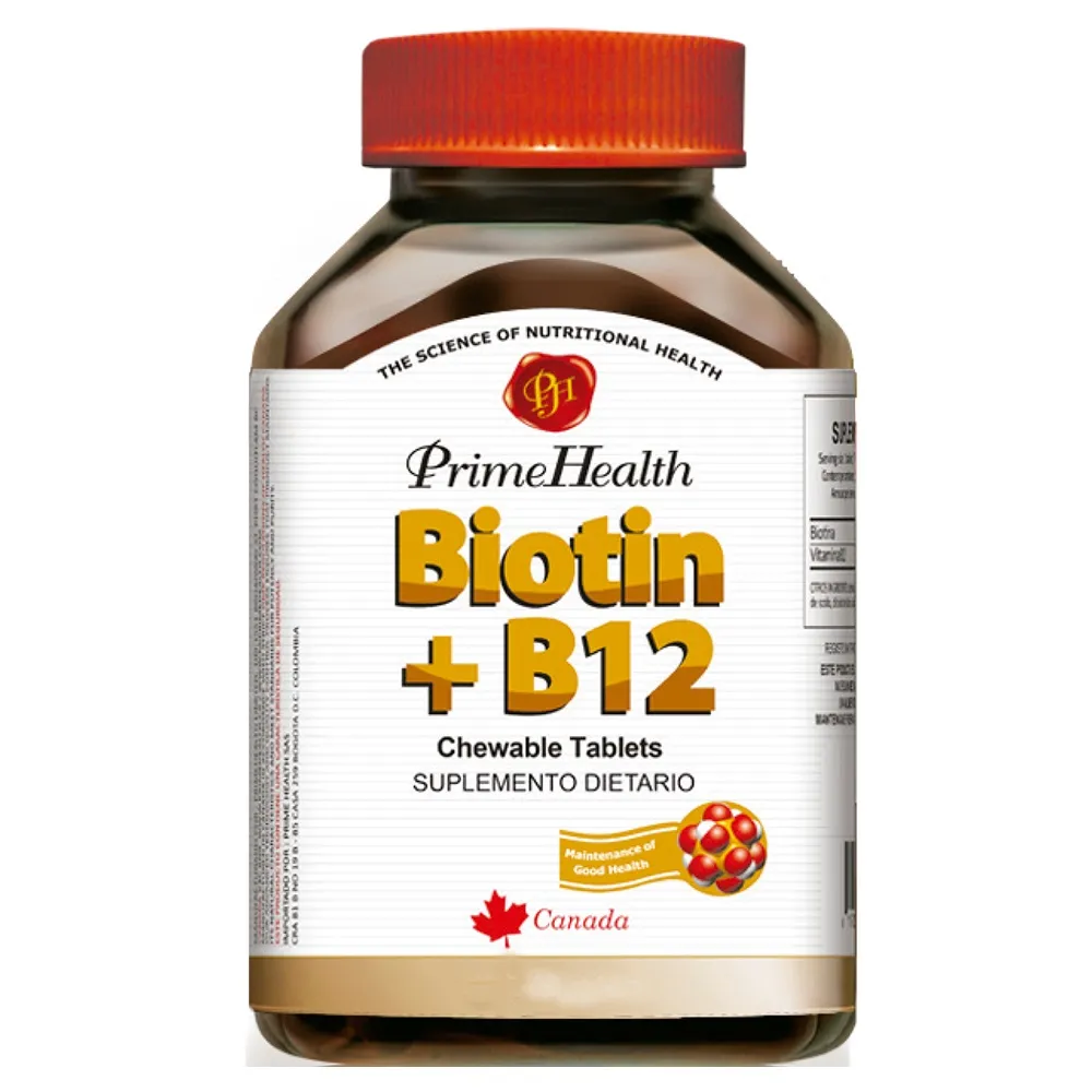 Biotin + B12 Prime Health Suplemento Dietario Tab Frasco X 60 | Cruz Verde