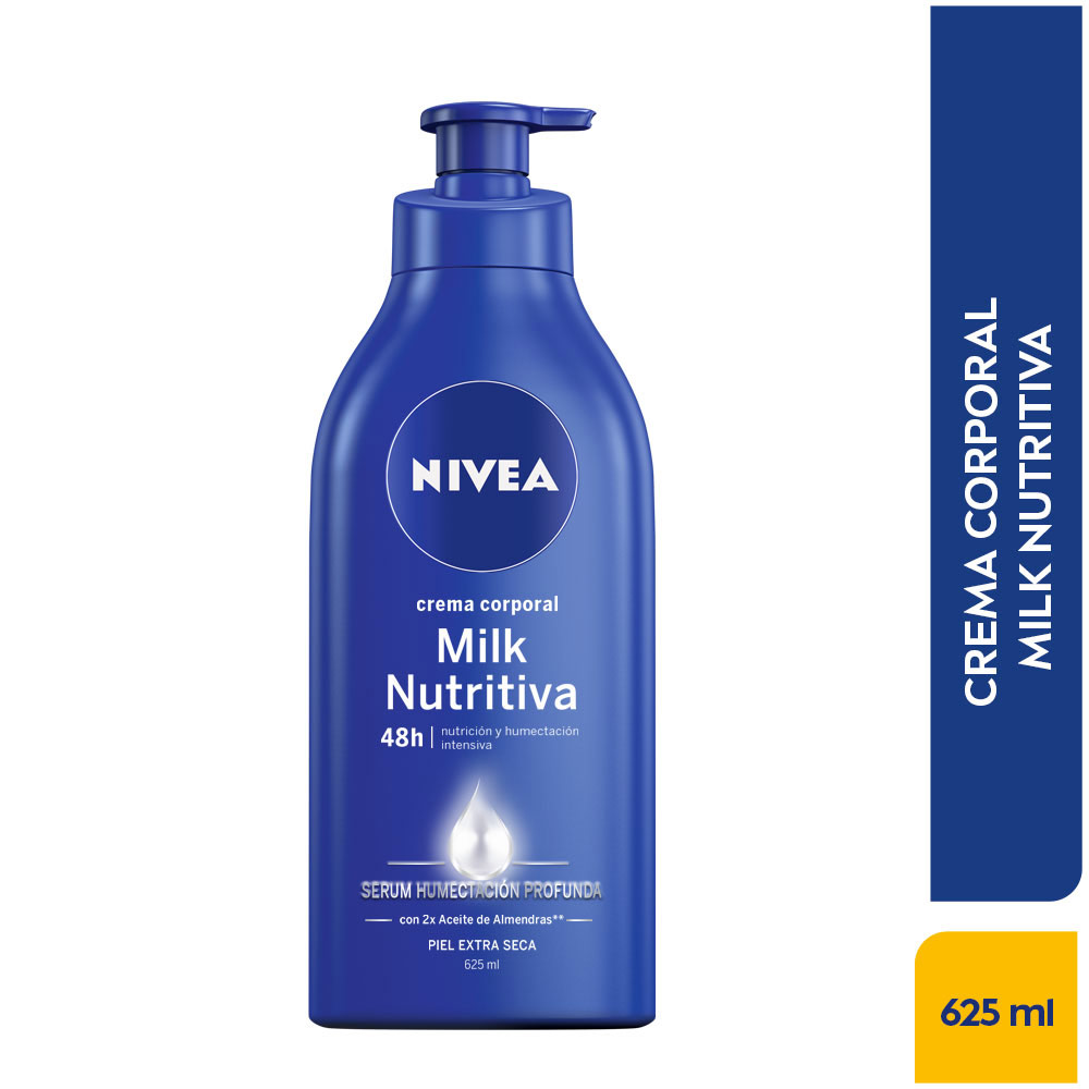 Crema Corporal Nivea Frasco X 625Ml Milk Nutritiva Piel Extra Seca ...