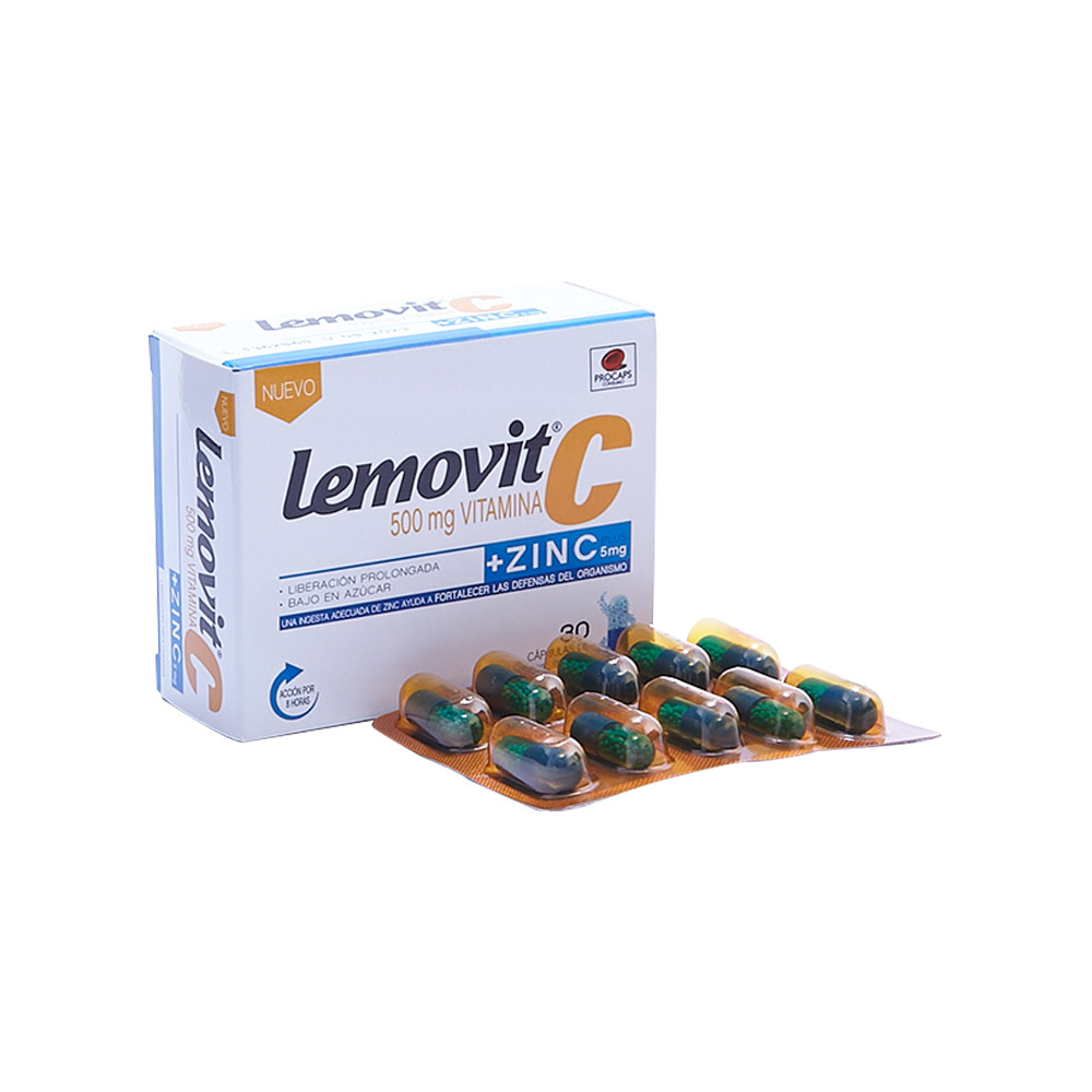 Lemovit C 500Mg+Zinc 5Mg Plus Capsulas Lib Sost CajaX 30 | Cruz Verde