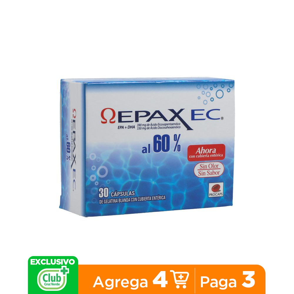 Epax EC Cápsulas Blandas Cubierta Entérica al 60% Caja X 30 | Los ...