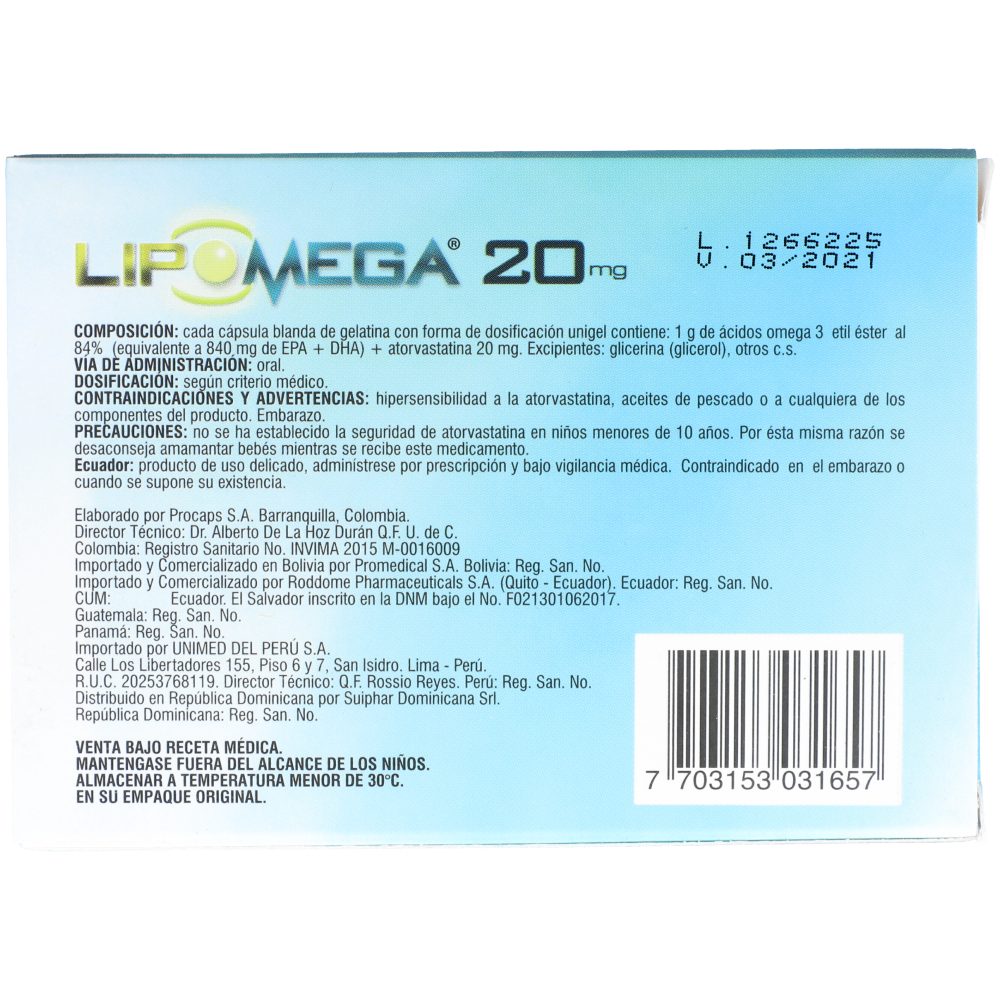 Lipomega (20+840)Mg Caja X 30 Cápsulas Blandas | Los expertos en ahorro ...