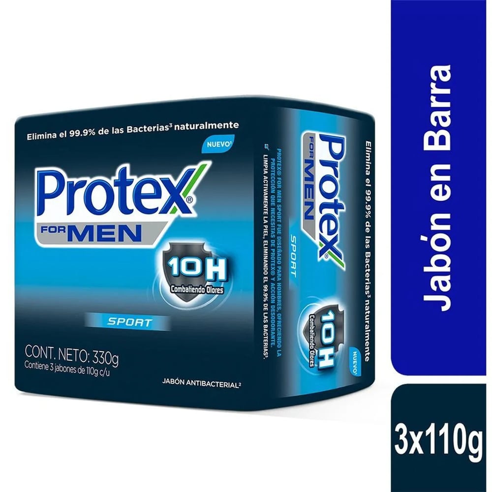 Jabon Protex Men Active Sports Barra X3 X110G | Cruz Verde