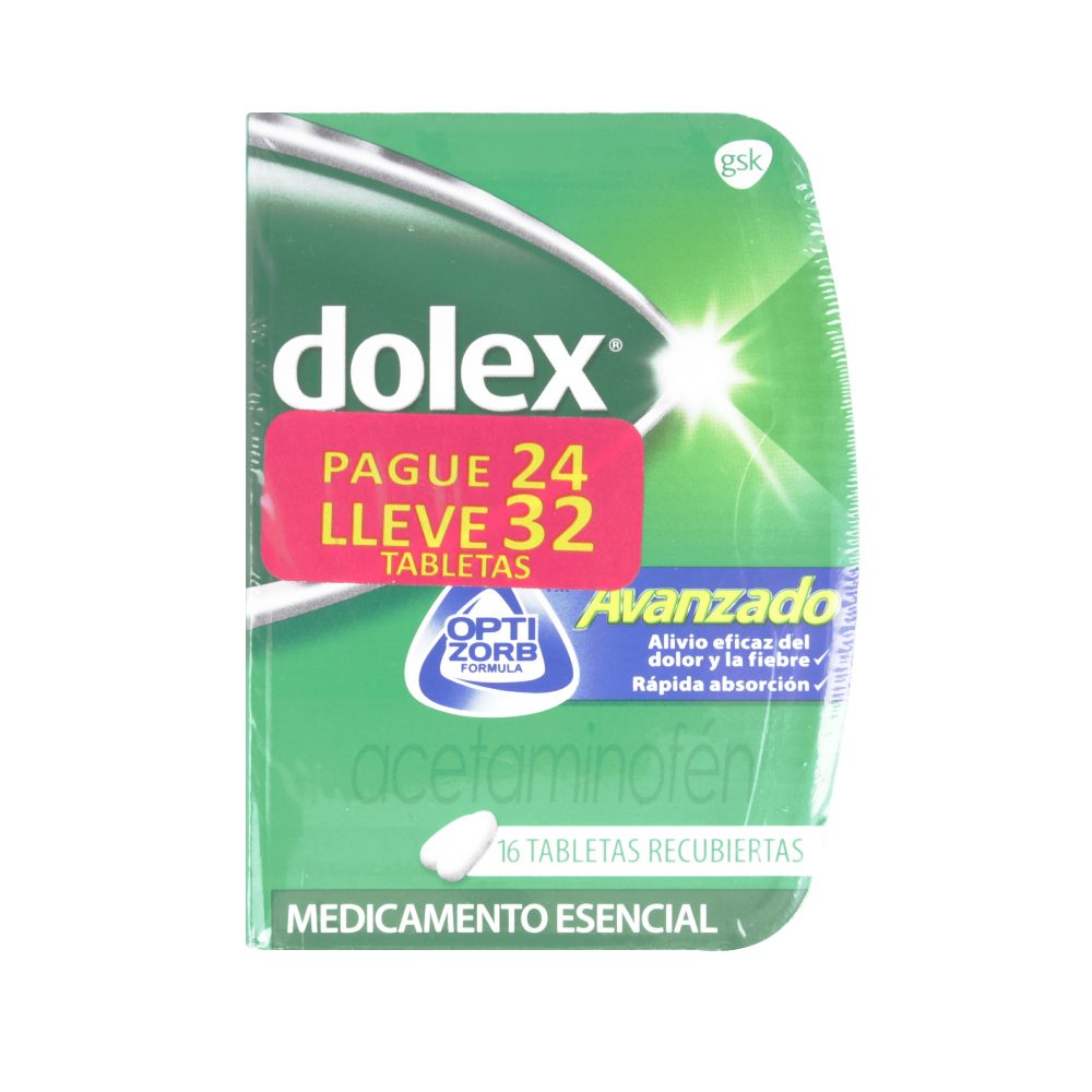 Dolex Avanzado Tabletas Recubiertas 500Mg Caja X 16 Pague 24 Lleve 32 ...
