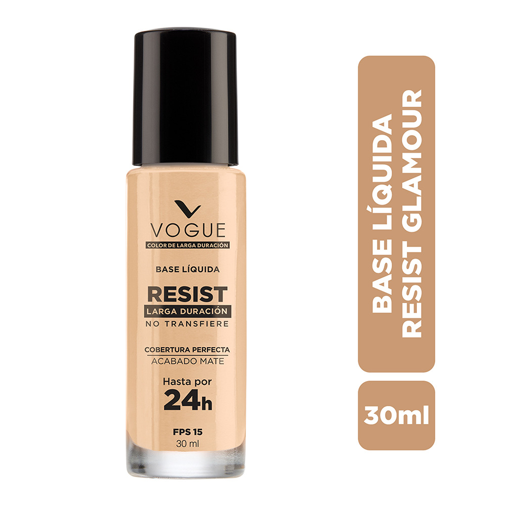 Base Liquida Vogue Resist Larga Duracion Frasco X 30Ml Glamour | Cruz Verde