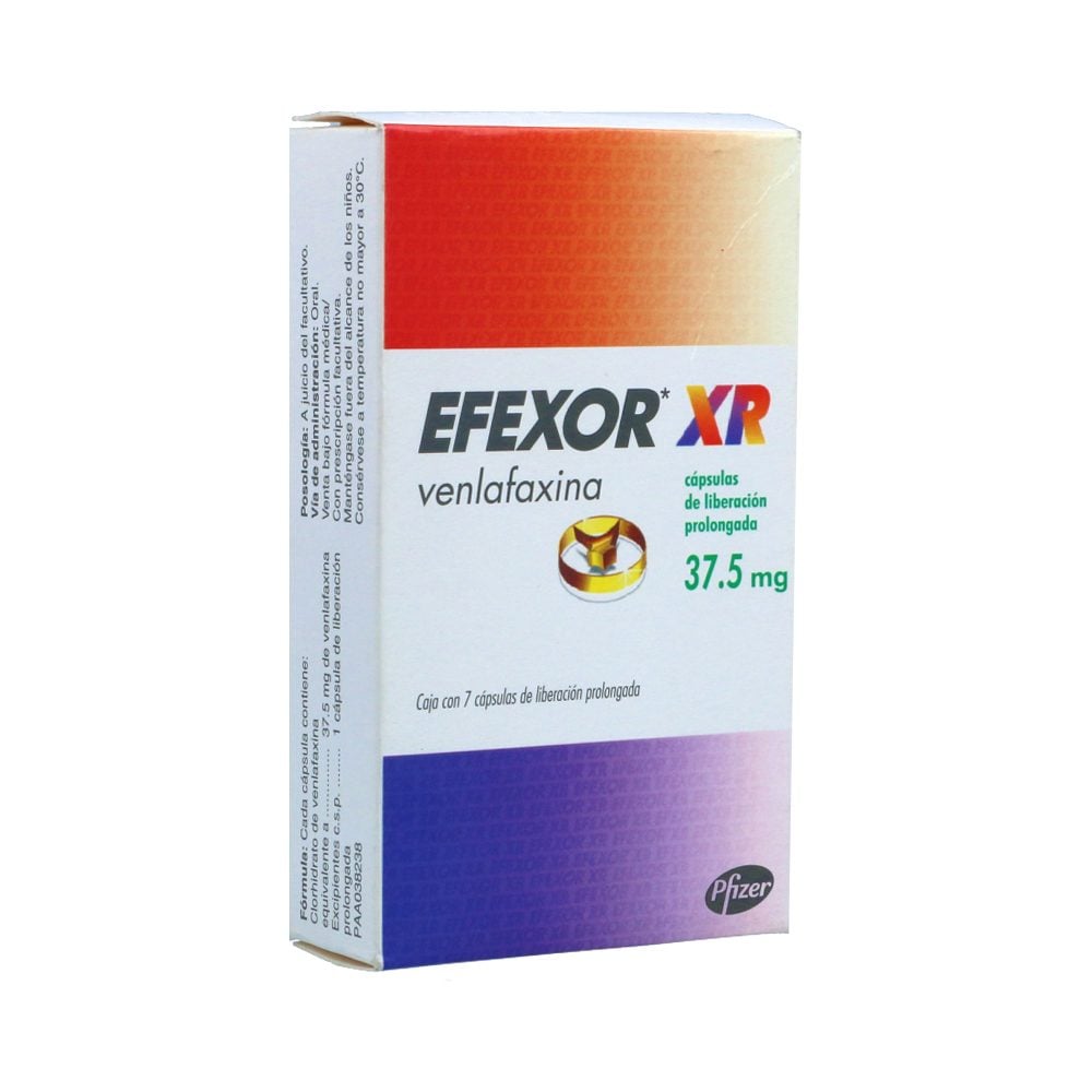Efexor XR Cápsulas Liberación Prolongada 37.5Mg Caja X 7 | Cruz Verde