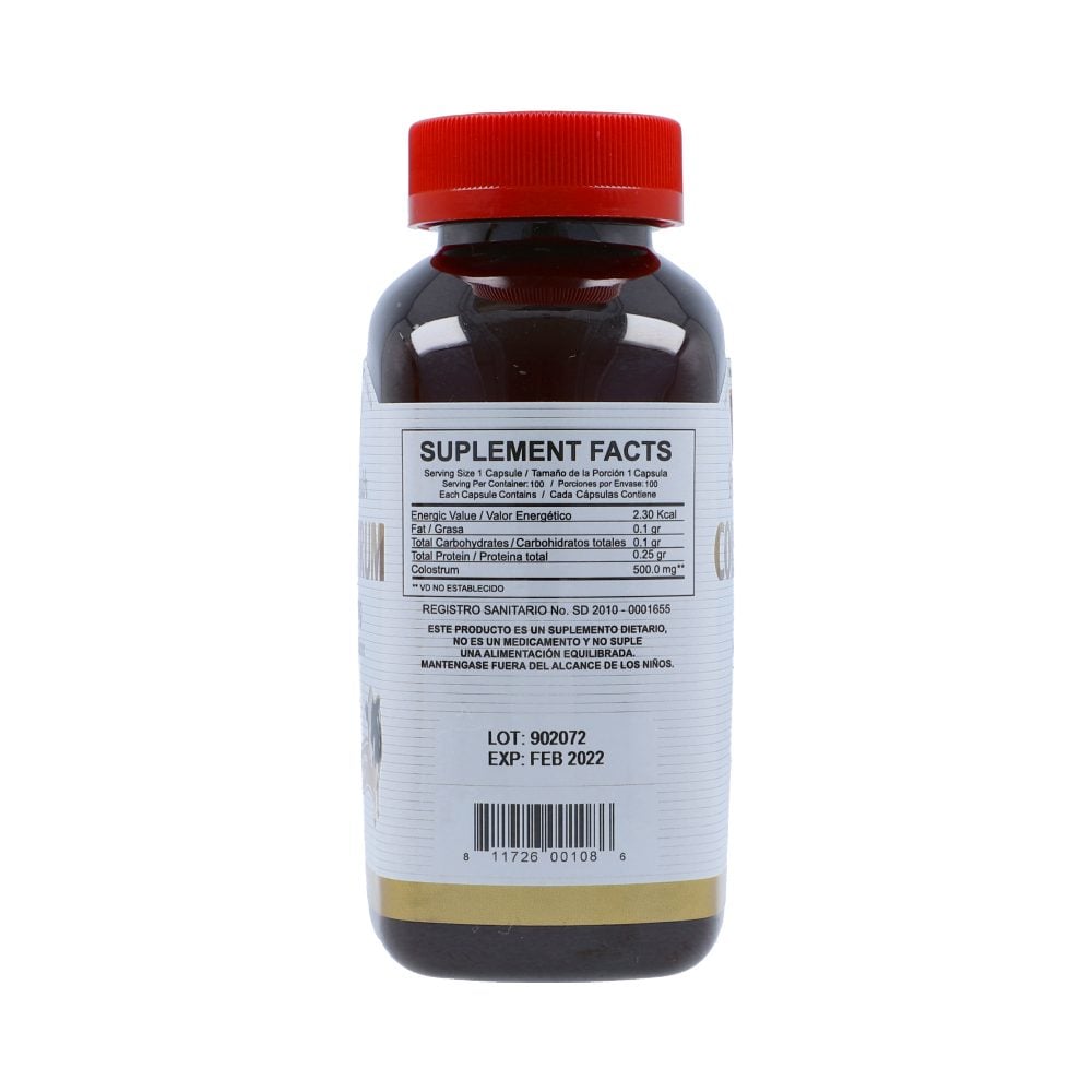 Colostrum 500Mg Cápsula Prime Health Frasco X 100 | Los expertos en ...