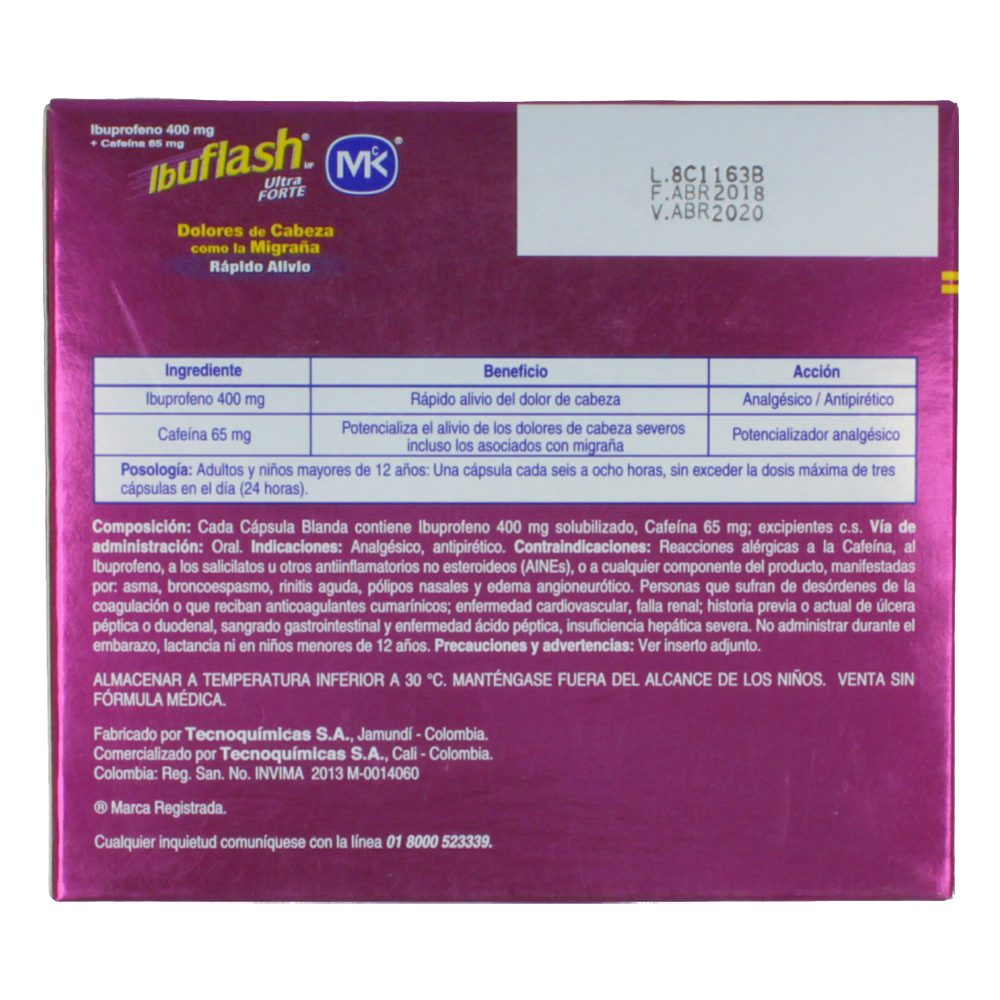 Ibuflash Ultra Forte Caja X 18 Cápsulas Blandas | Los expertos en ...