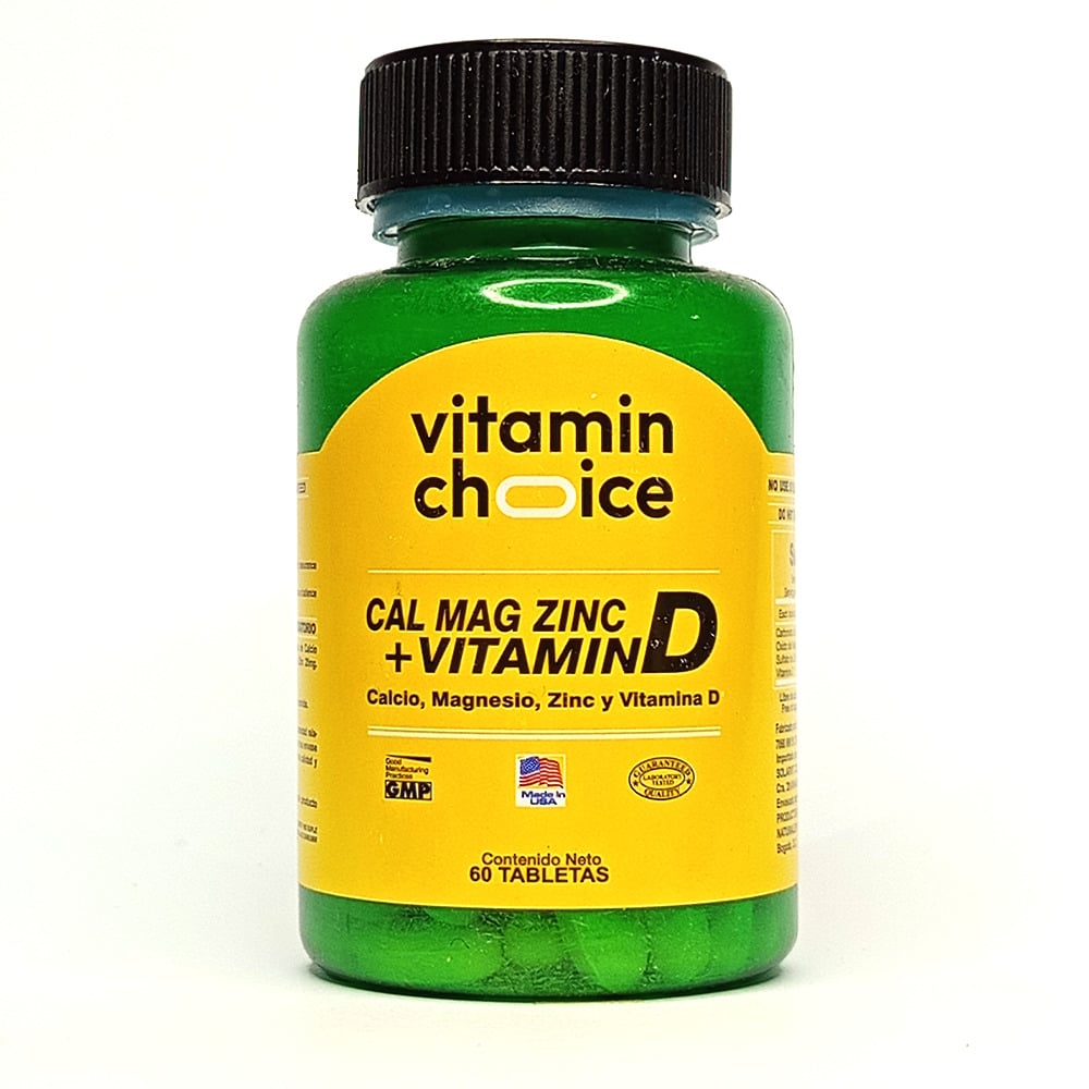 Calcio Vitamin Choice Magnesio Zinc Y Vitamina D Tabletas Frasco X 60 ...