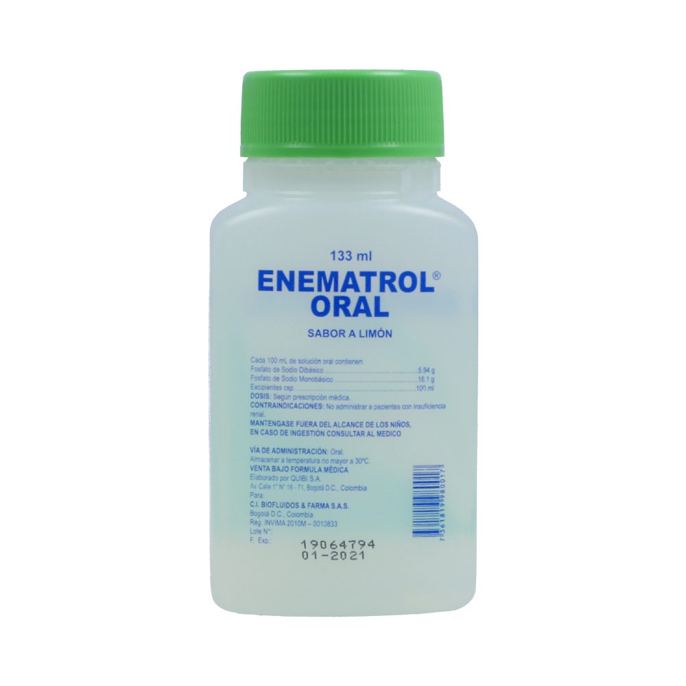 Enematrol (59.4+161)Mg/Ml(5.9+16.1)% Solucion Oral Frasco X 133Ml | Los ...