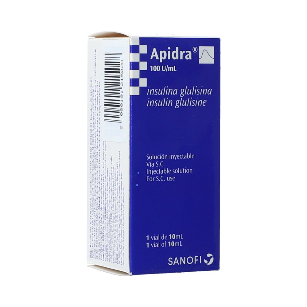 Apidra 1000 UI/10mL (100UI/mL) Solución Inyectable Vial X 10mL | Los ...