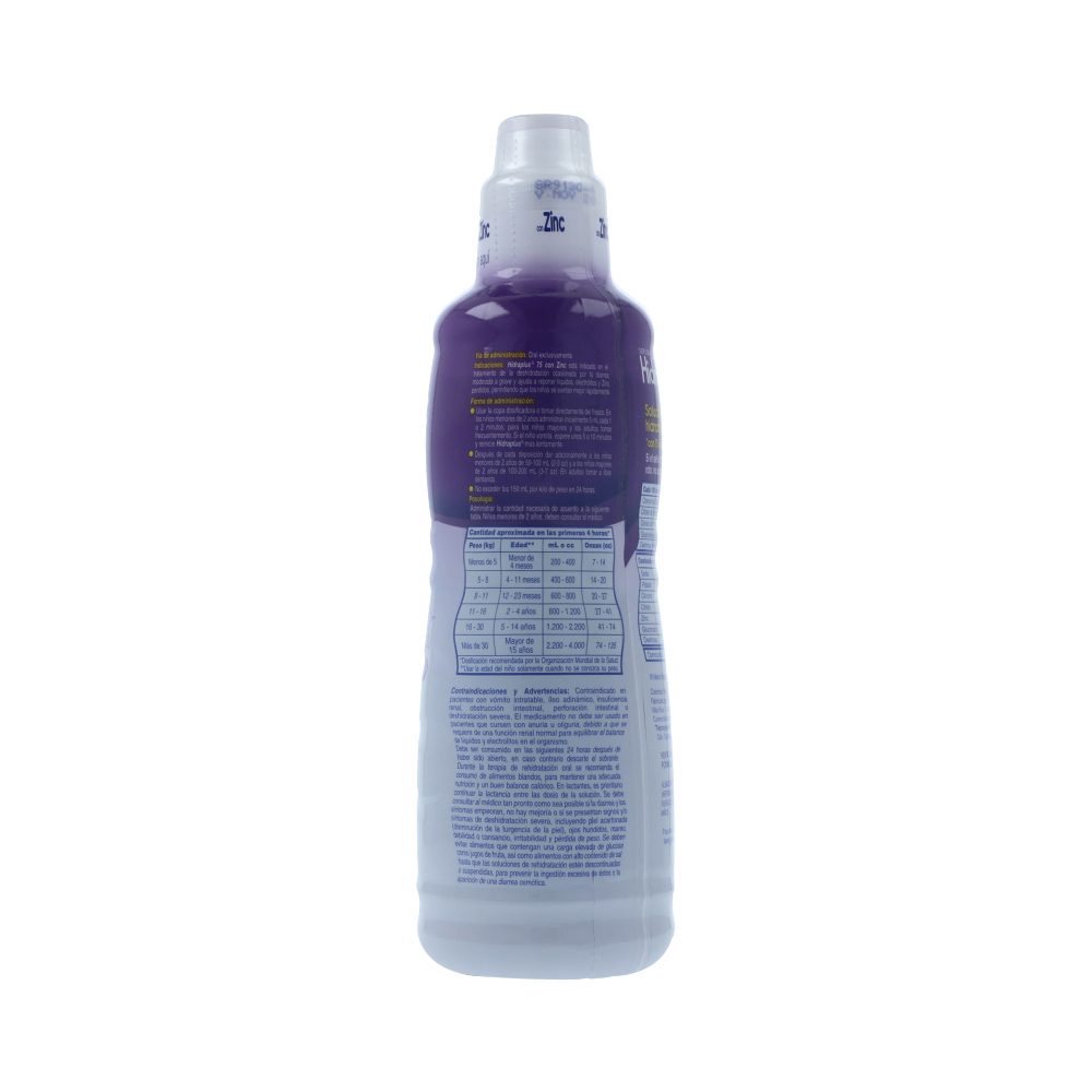 Hidraplus Con Zinc 75Meq Solución Oral Sabor a Uva Frasco X 400mL | Los ...