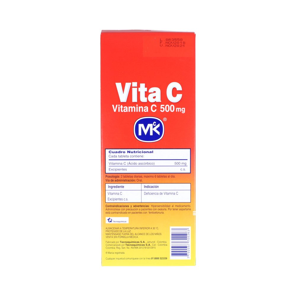 Vita C Tabletas Masticables Sabor a Cereza 500 Mg Blister X10 | Los ...