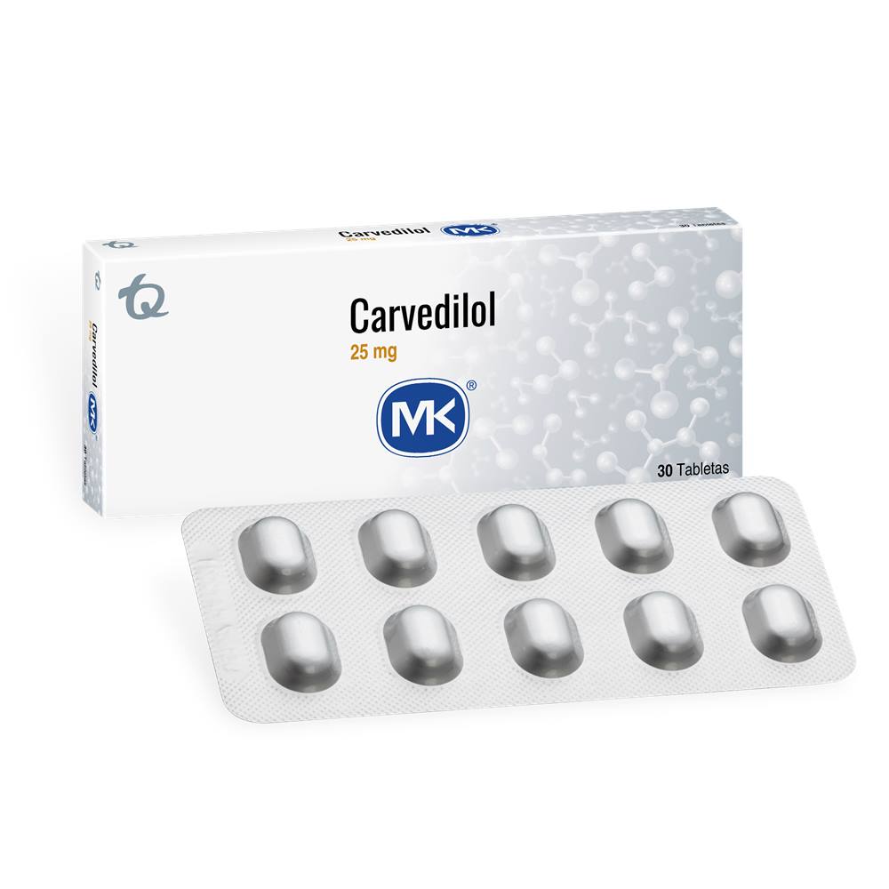 Carvedilol Mk 25Mg Caja X 30 Tabletas | Los expertos en ahorro Cruz ...