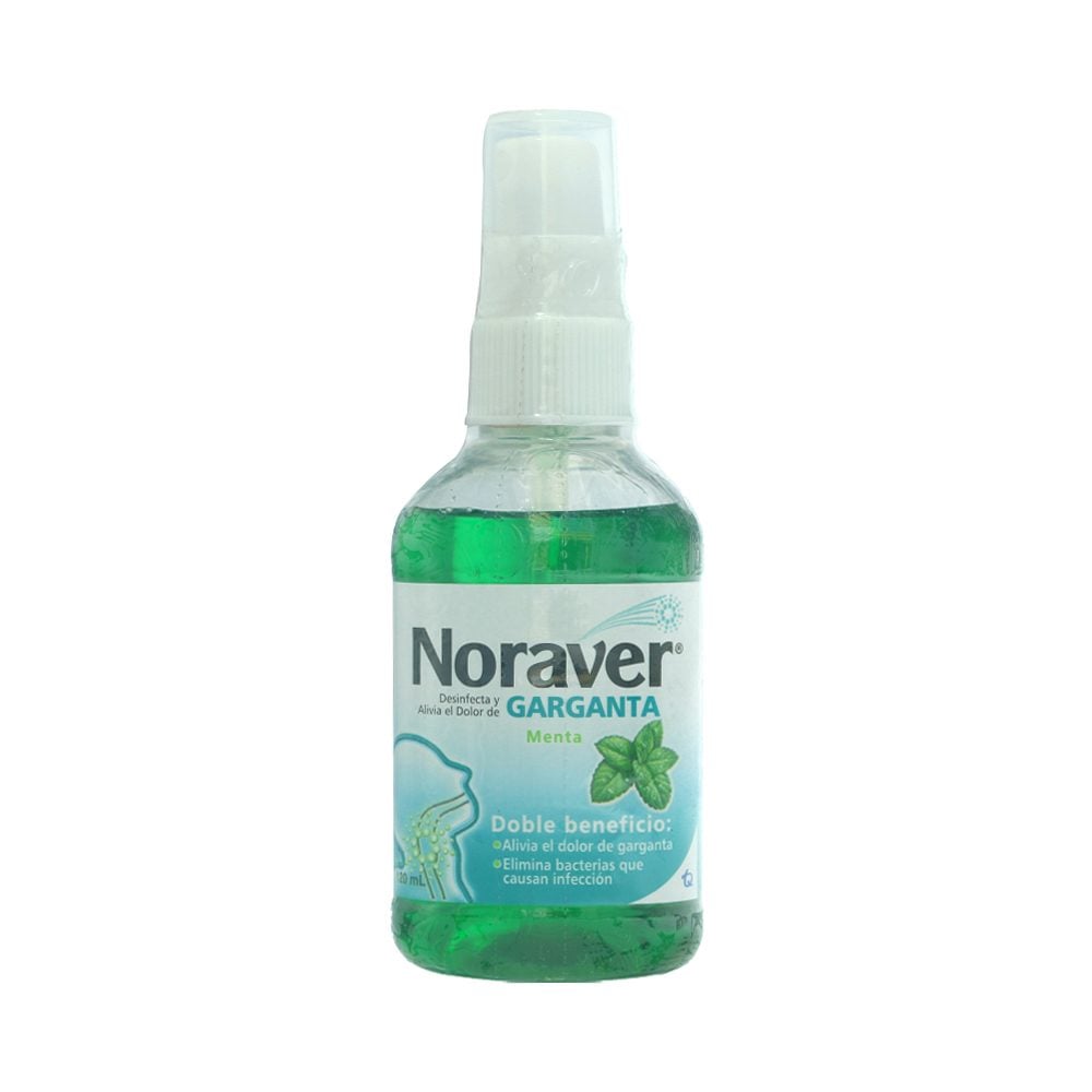 Noraver Garganta Solución Bucal Spray Sabor a Menta X 120 mL | Cruz Verde