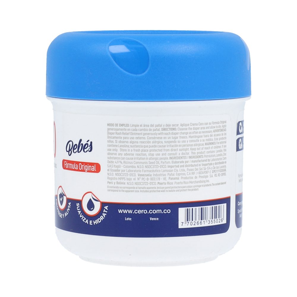 Crema Cero Pote X 110 g Formula Original Bebes | Los expertos en ahorro ...