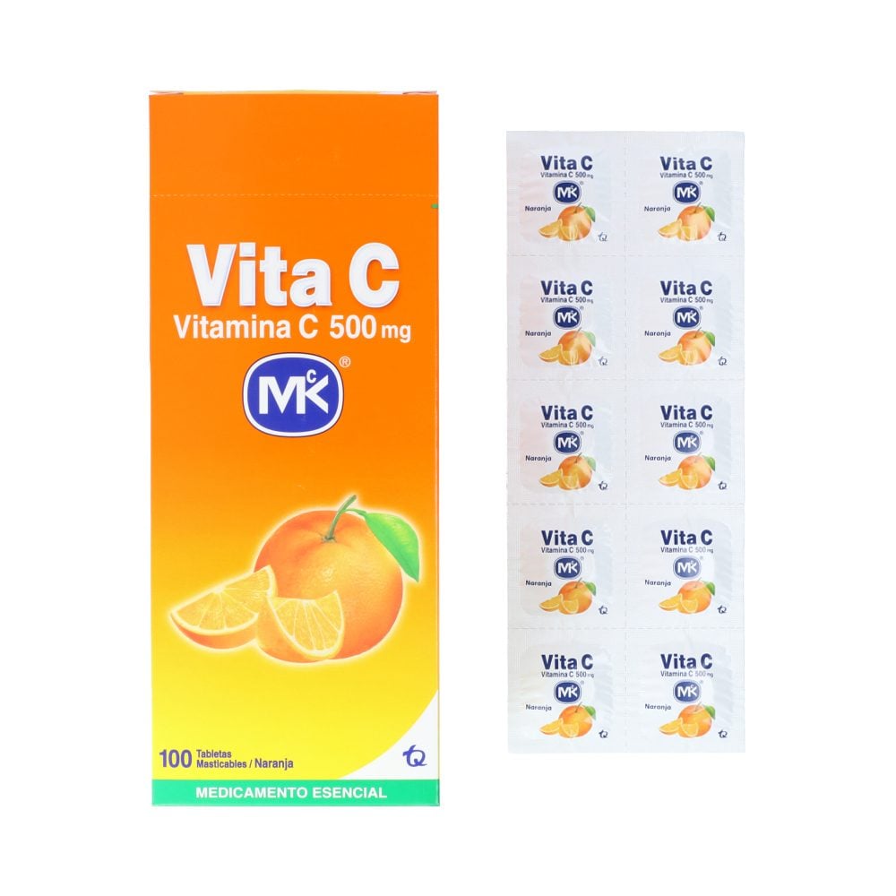 Vitamina C Tabletas Masticables Sabor Naranja 500Mg Blister X 10 | Cruz ...