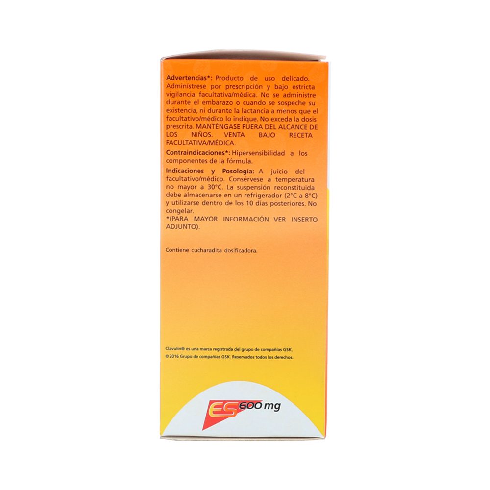 Clavulin Es (600Mg+42.9Mg)/5mL Suspensión Oral Frasco X 100 mL | Los ...