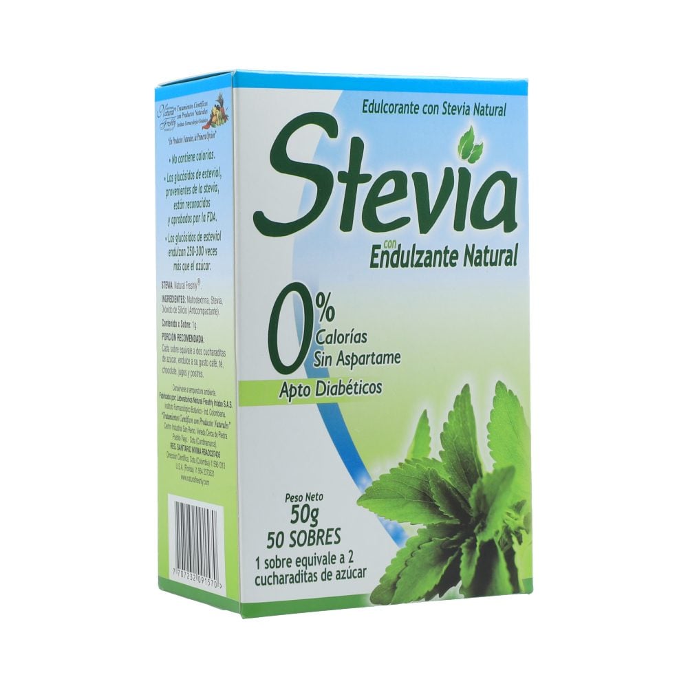 Endulzante Natural Freshly Stevia Caj X 50Sob | Los expertos en ahorro ...