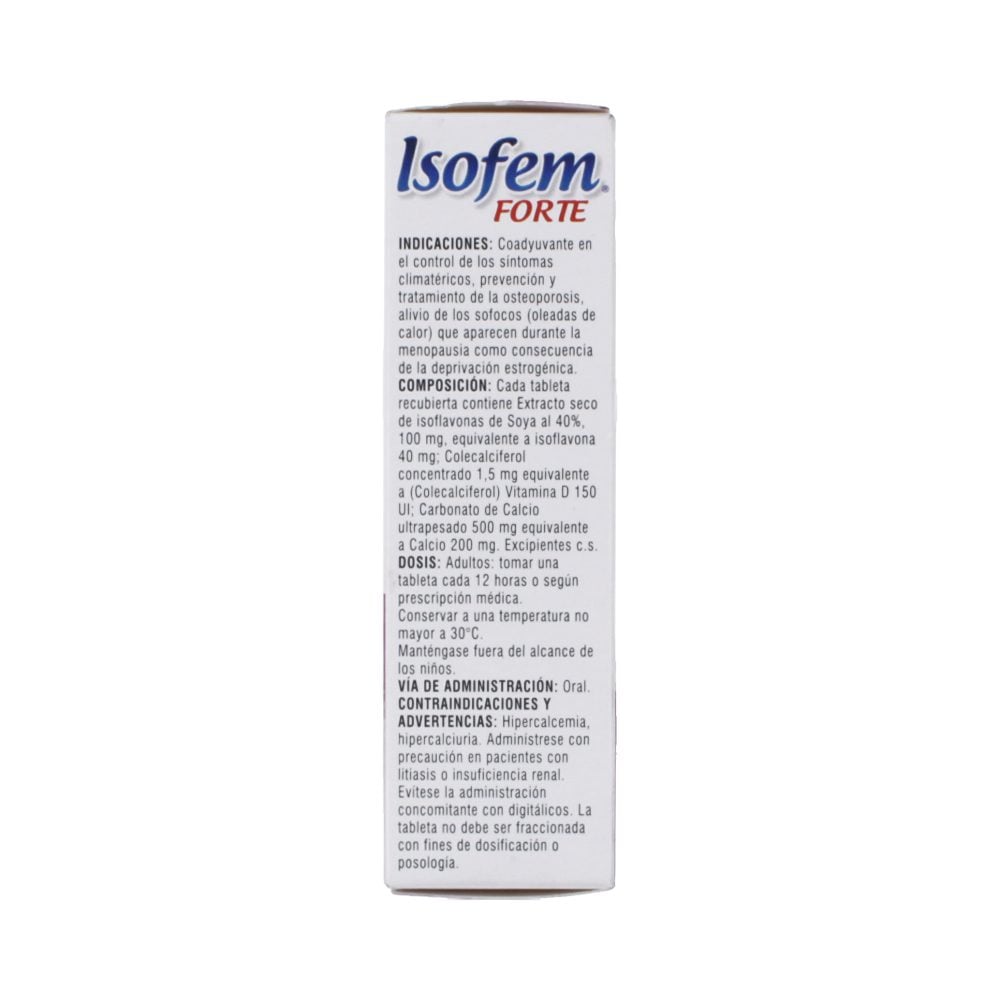 Isofem Forte 200Mg+150Ui+40Mg Caja X 30 Tabletas Recubiertas | Los ...